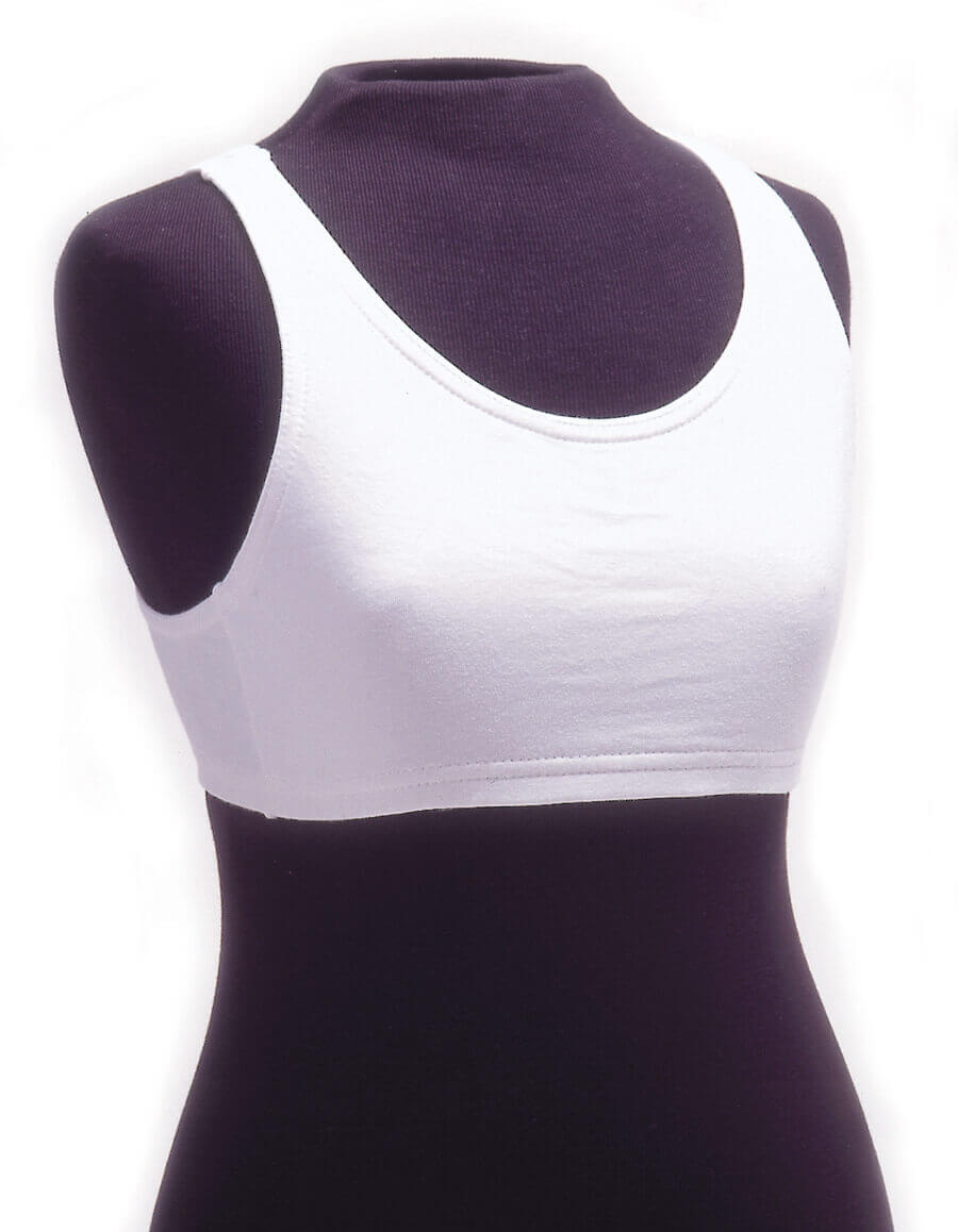 Inmate Clothing: Inmate Underwear - White Sports Bra - Charm-Tex